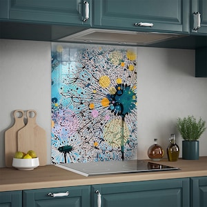 Kitchen Splashback, Tempered Glass Backsplash, Wall Panel Behind Cooker ...