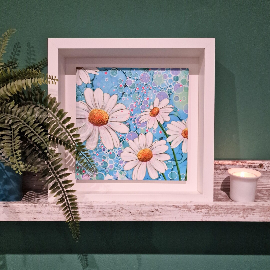 Daisy Wall Art Daisy Framed Art Housewarming Birthday Gift Flower Lover ...