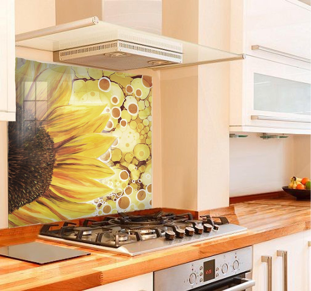 Kitchen Splashback, Tempered Glass Backsplash, Wall Panel Behind Cooker ...