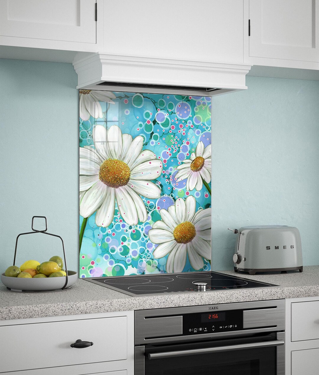 Kitchen Splashback, Tempered Glass Backsplash, Wall Panel Behind Cooker ...