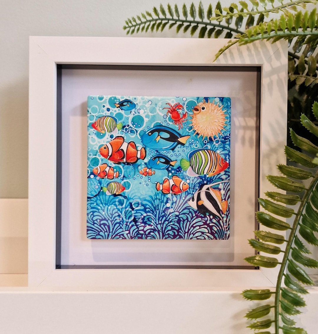 Fish Wall Art Mini Framed Art Housewarming Birthday Gift Home Décor ...