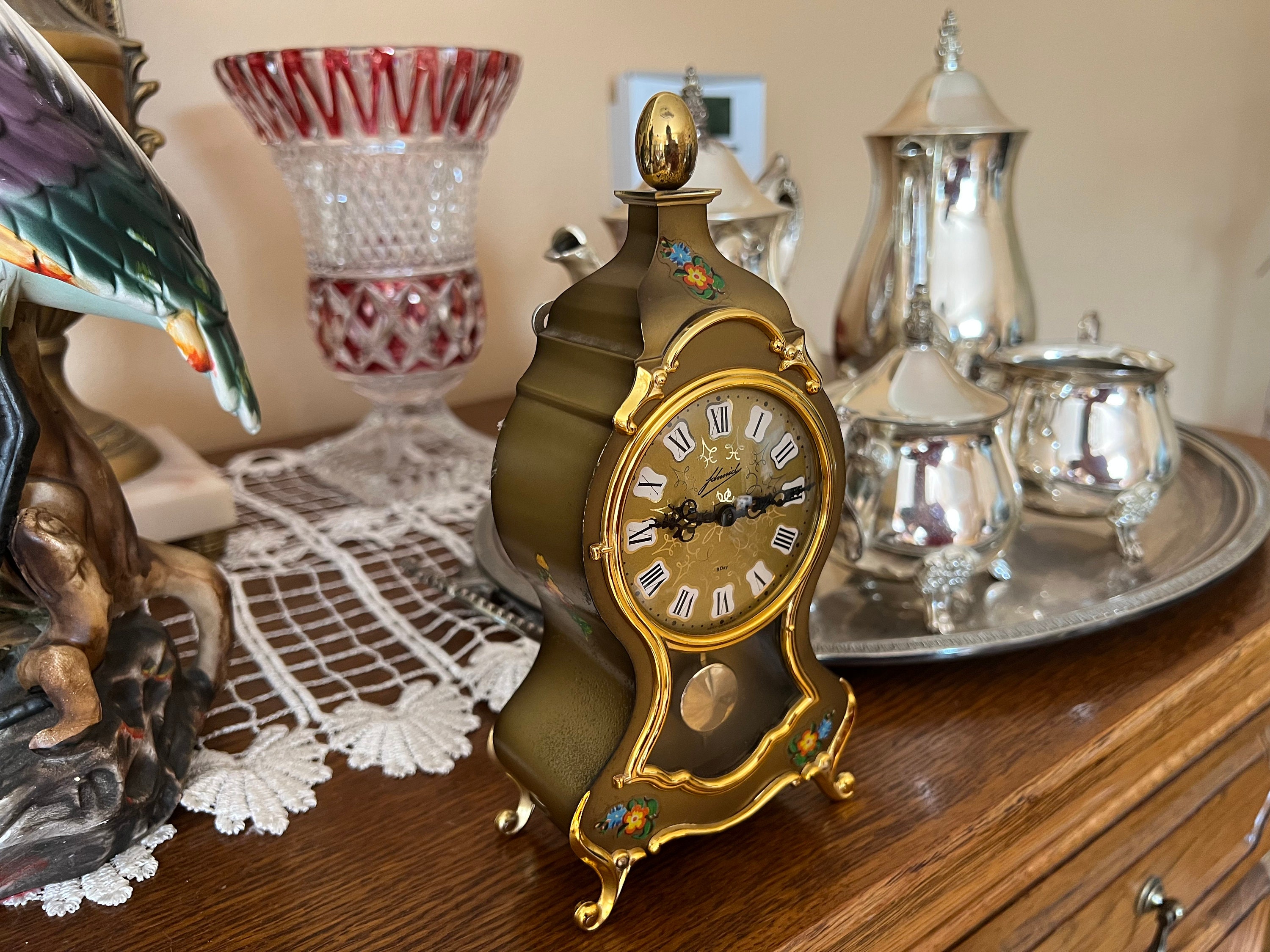 Schmid 8 Day Mantel Clock Vintage Antique - Etsy