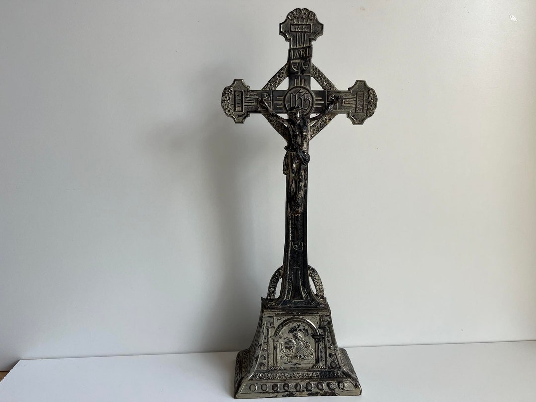 INRI Jesus Cross Crucifix Antique Made in Belgium - Etsy