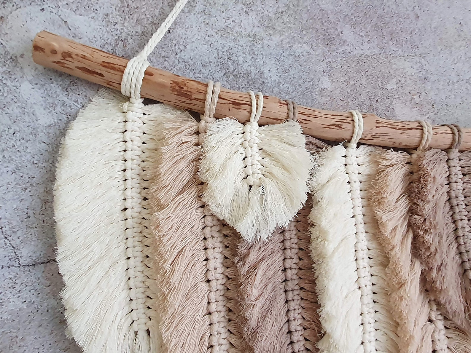 Colorful Feather Macrame Wall Hanging Natural Color Wall Art - Etsy