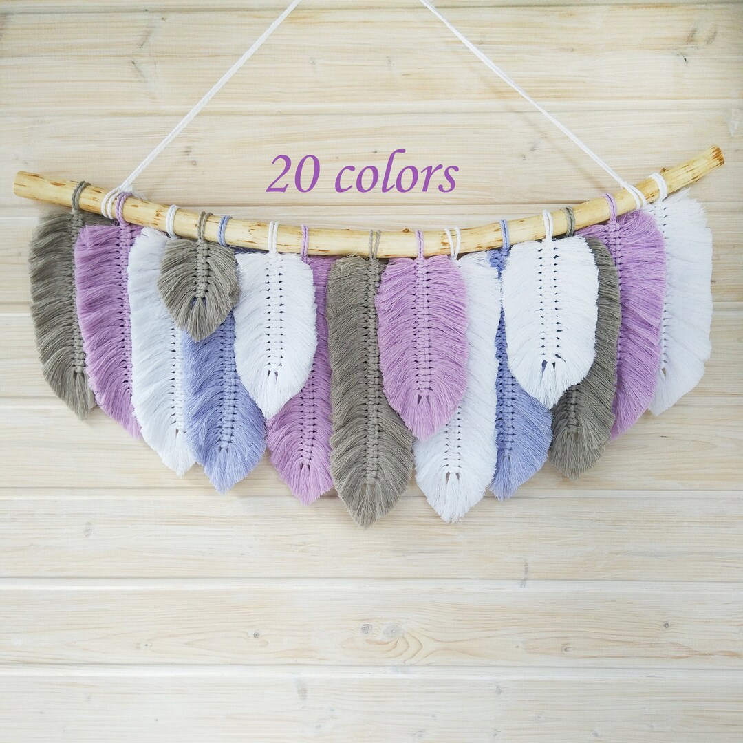 Large Feather Macrame Wall Hanging in Boho Style Bedroom Wall Decor ...