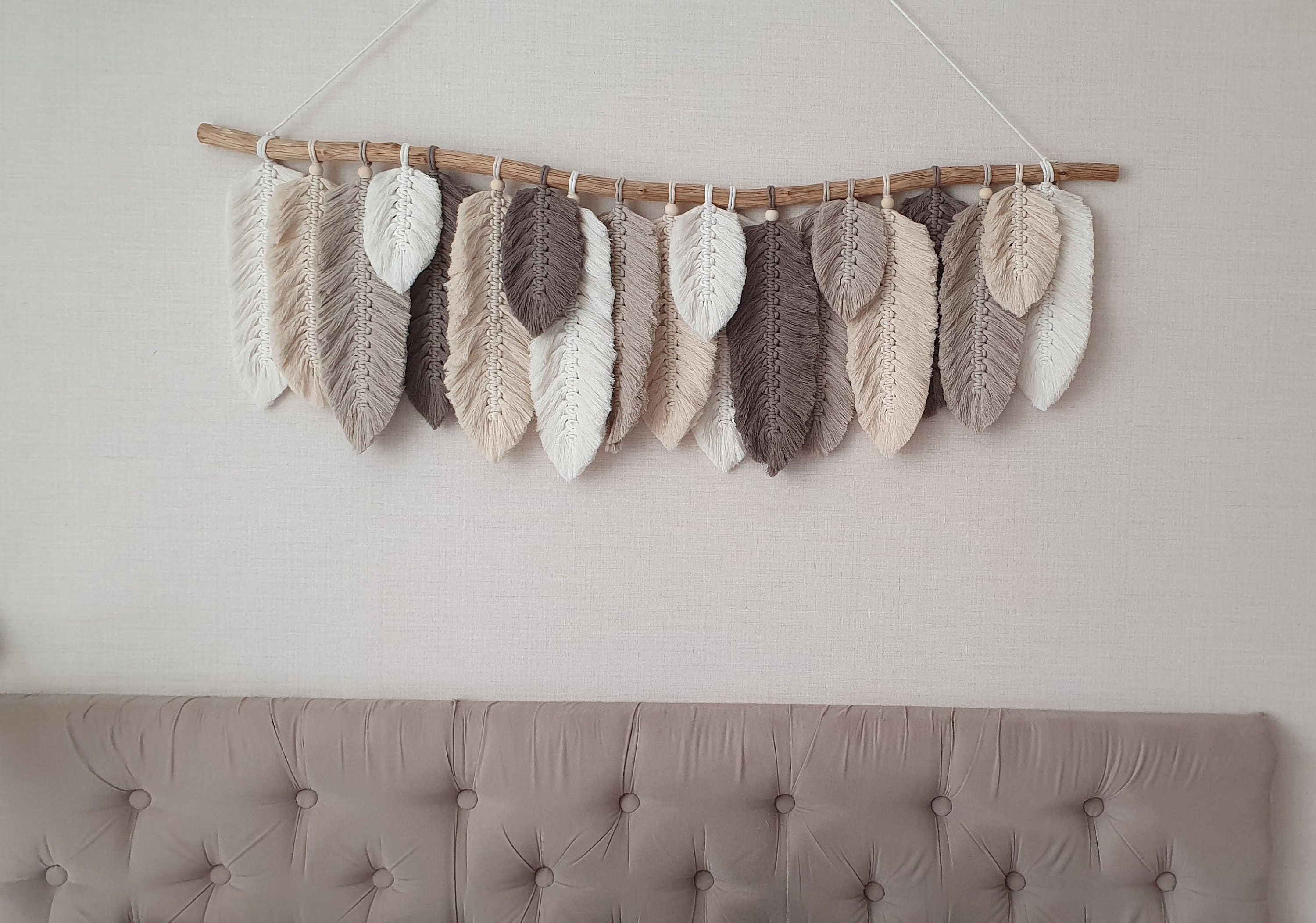 Macrame Leaves Wall Hanging Large Feather Macrame Wall Hanging - Etsy