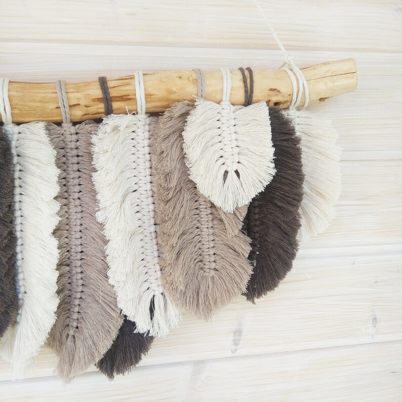 Large Feather Macrame Wall Hanging Colorful Leaf Wall Hanging | Etsy