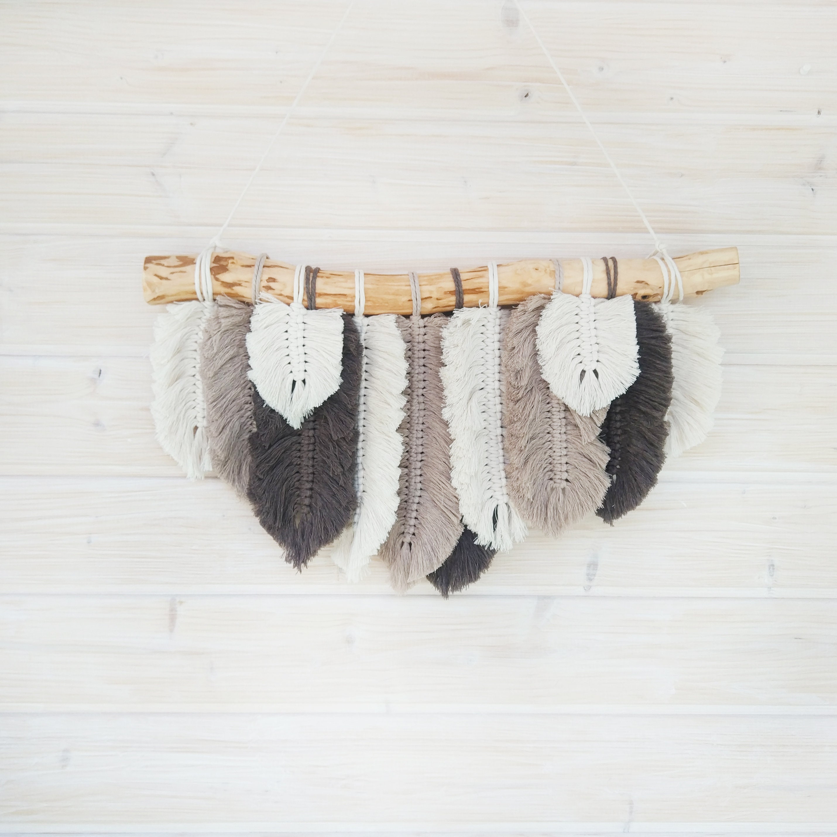 Large feather macrame wall hanging Colorful leaf wall hanging | Etsy