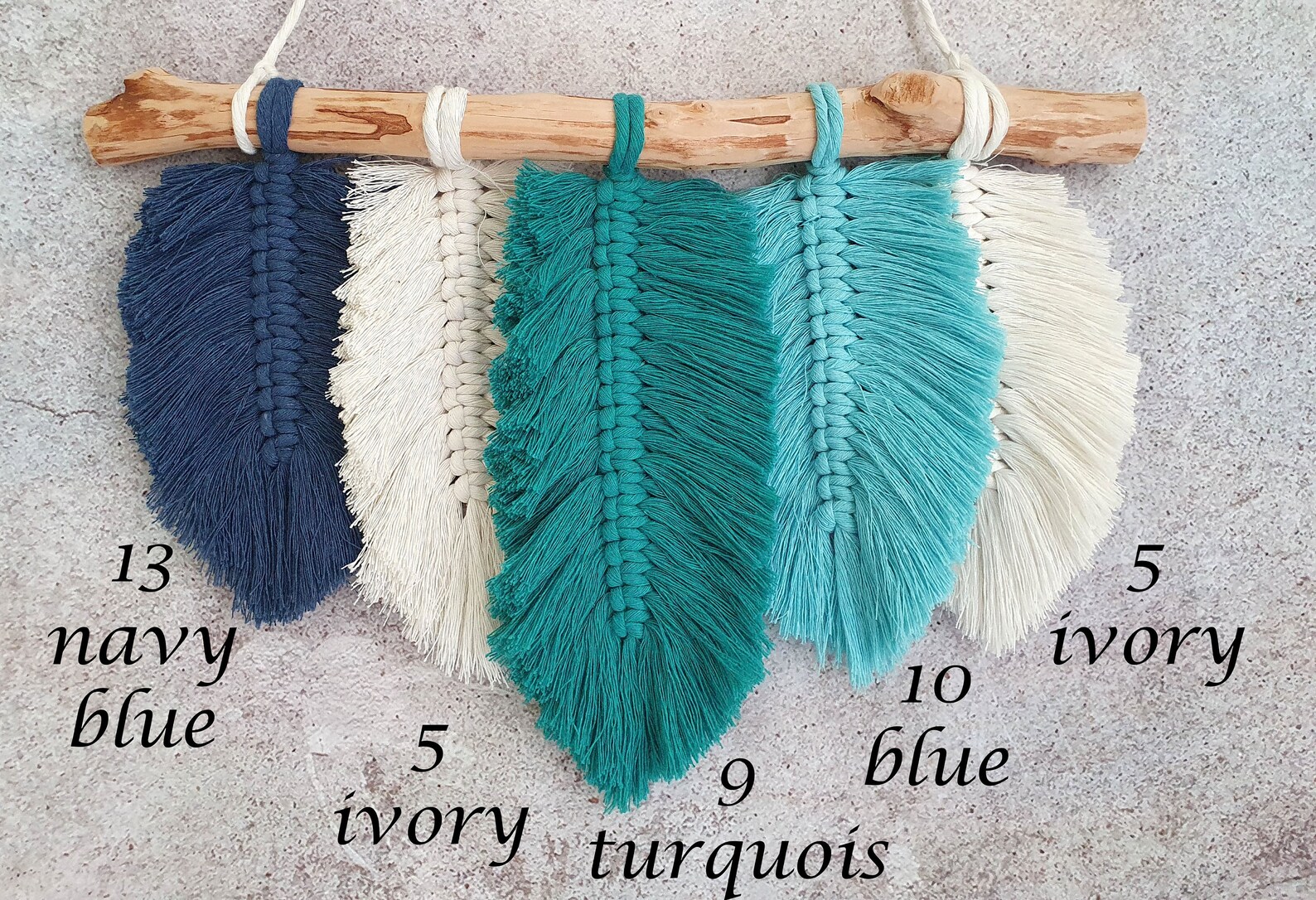 Colorful Feather Macrame Wall Hanging Small Leaf Macrame Wall - Etsy