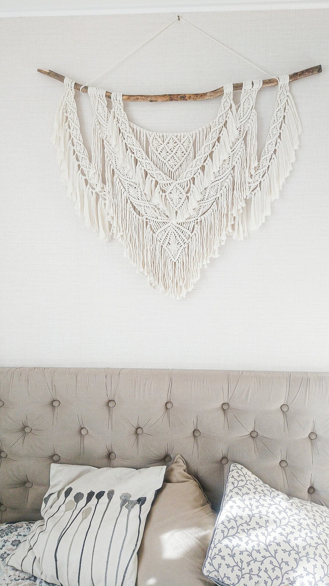 Large Macrame Wall Hanging for the Headboard of a Boho Style Bedroom ...
