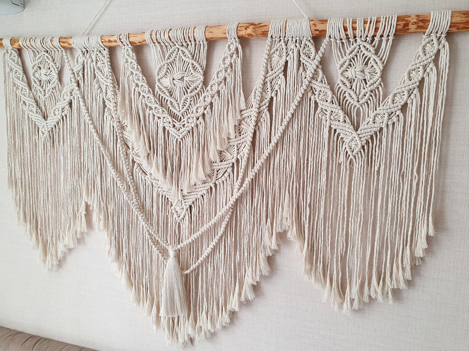 Schlafzimmer WandDeko über dem Bett Extra großer Makramee - Etsy.de