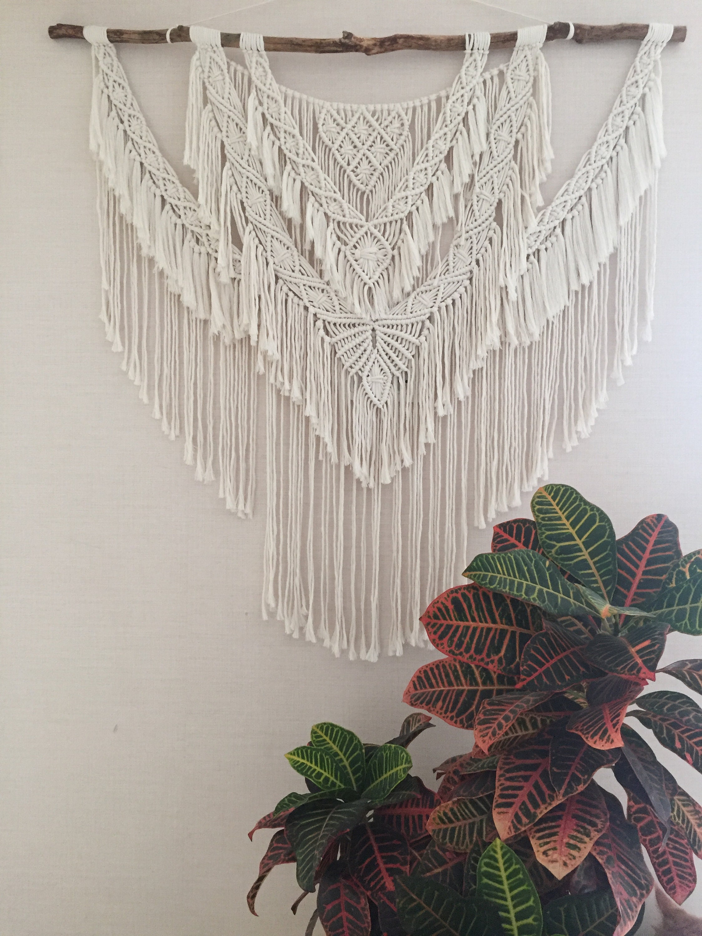 Large macrame wall hanging for the headboard of a boho style | Etsy