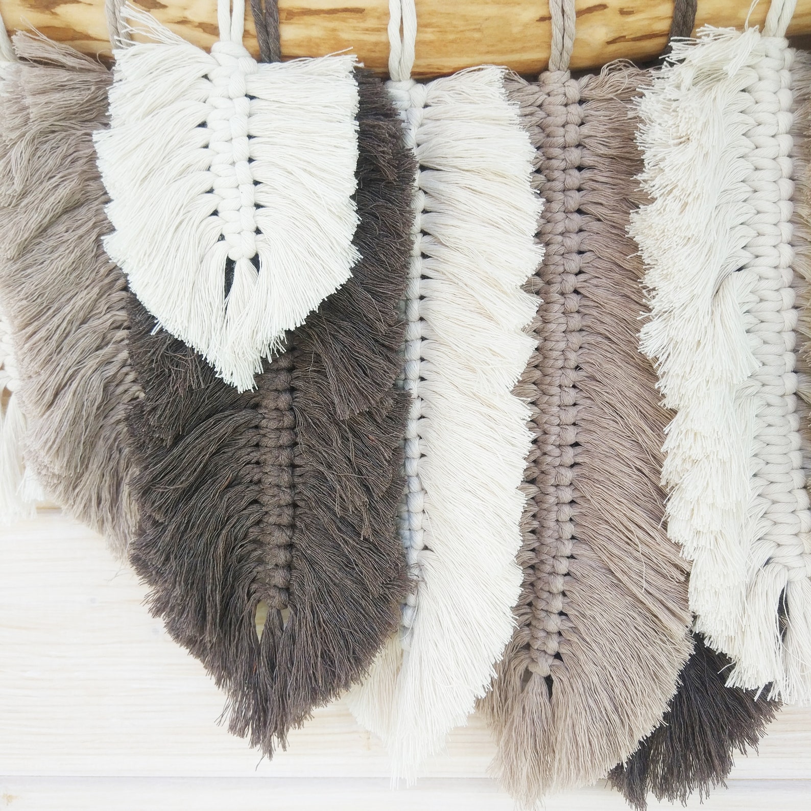 Large feather macrame wall hanging Colorful leaf wall hanging | Etsy