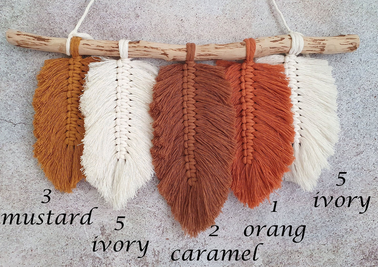 Colorful Feather Macrame Wall Hanging Small Leaf Macrame Wall - Etsy