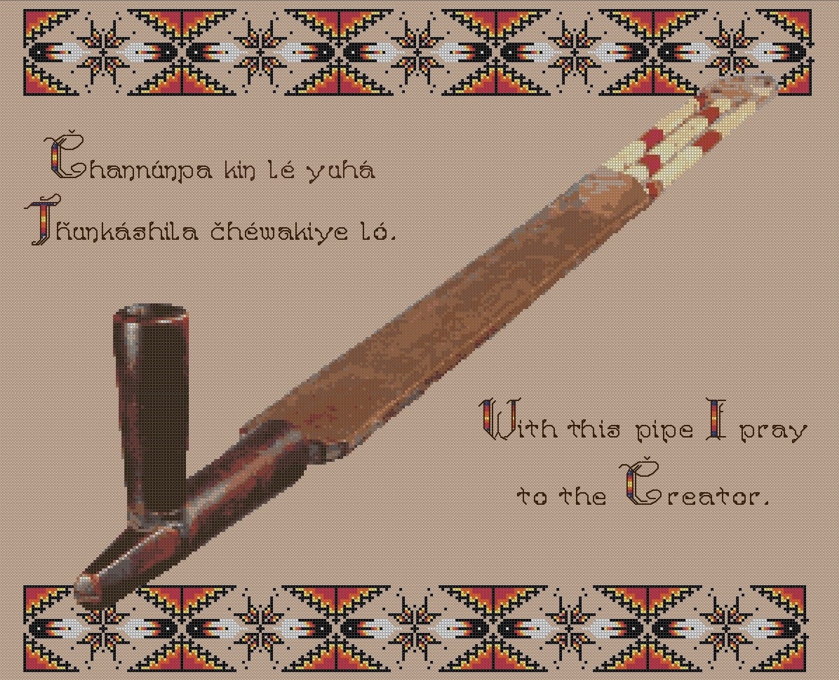 Lakota Prayer Pipe Cross Stitch Pattern - Etsy
