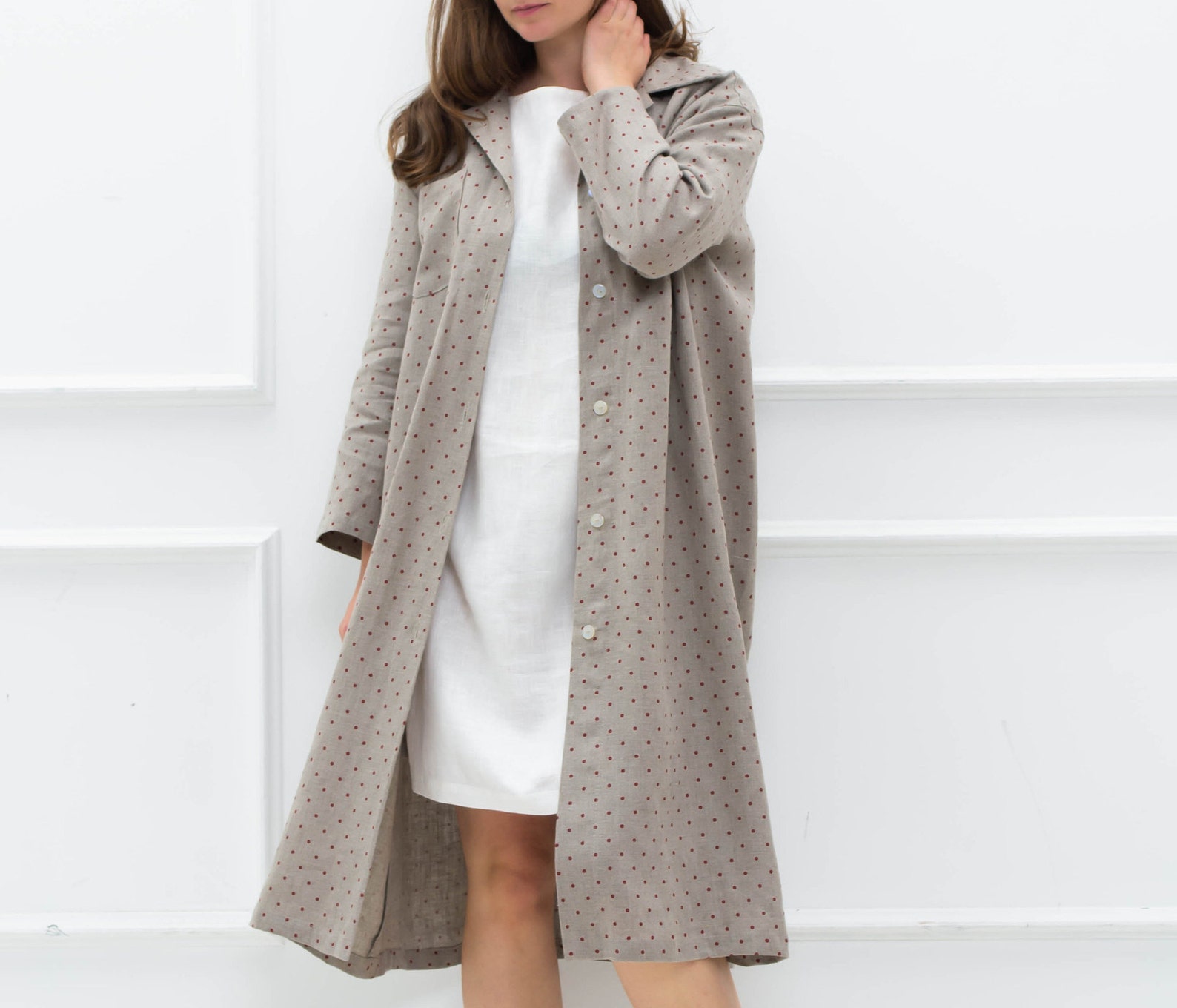 Linen Robe/ Long Linen Dressing Gown/ Linen Bathrobe With Pockets ...