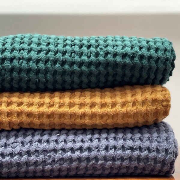 Waffle Linen Fabric - Etsy