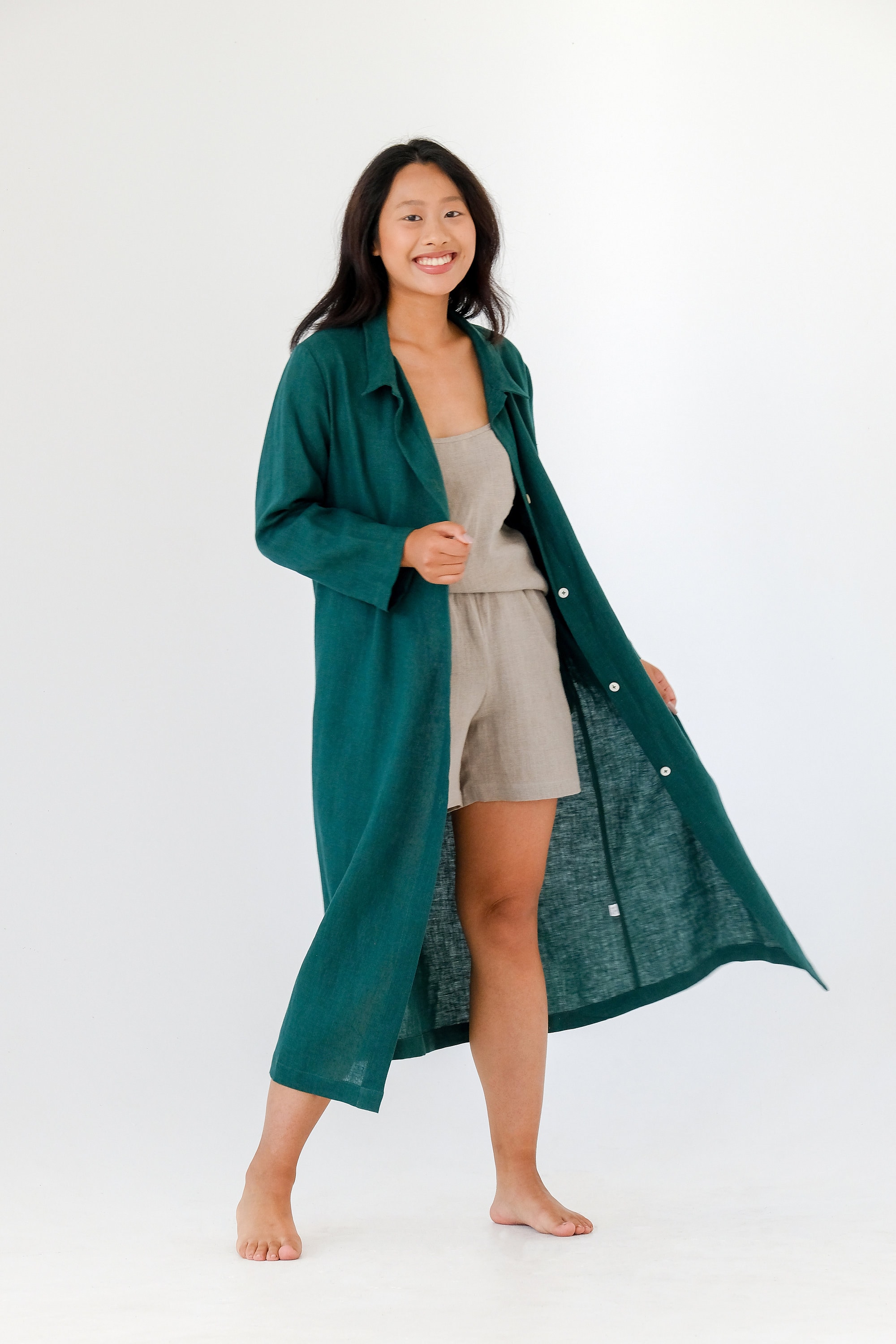 Linen Robe With Side Pockets/ Long Linen Dressing Gown/ Linen - Etsy