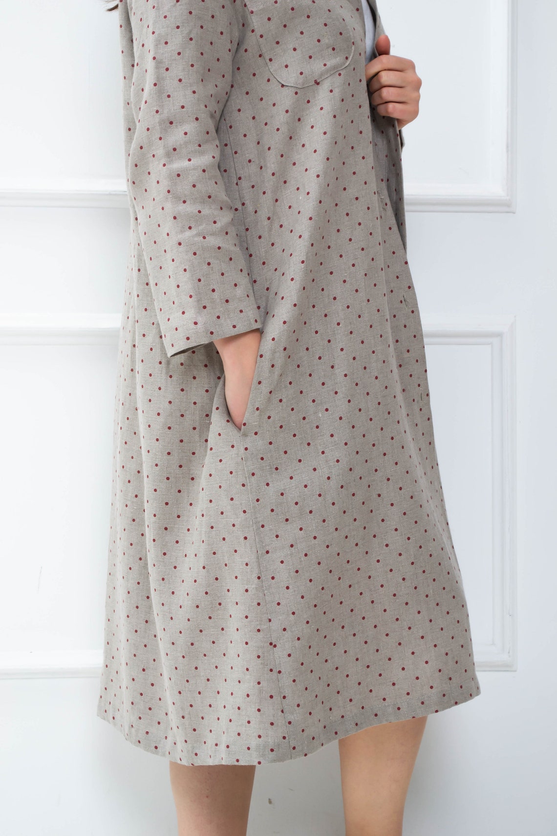 Linen Robe/ Long Linen Dressing Gown/ Linen Bathrobe With Pockets ...