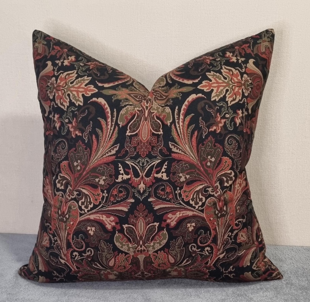 Ralph Lauren Lakota Paisley Charcoal Fabric Cushion Cover 55x55 Cm - Etsy