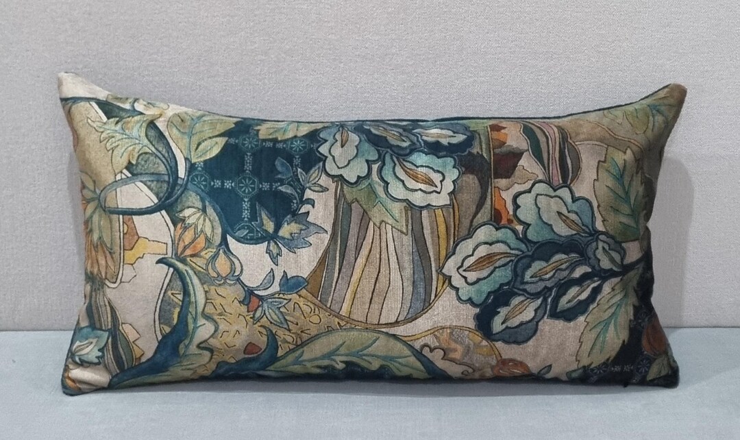 Osborne and Little Hartfield Velvet Ochre Fabric Cushion Cover 30x55 Cm ...