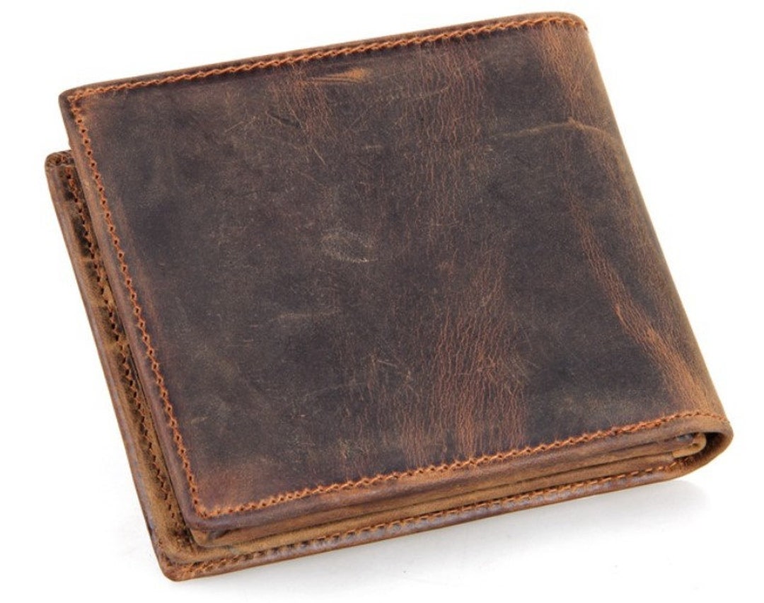 Handmade Brown Rustic Leather Wallet - Etsy
