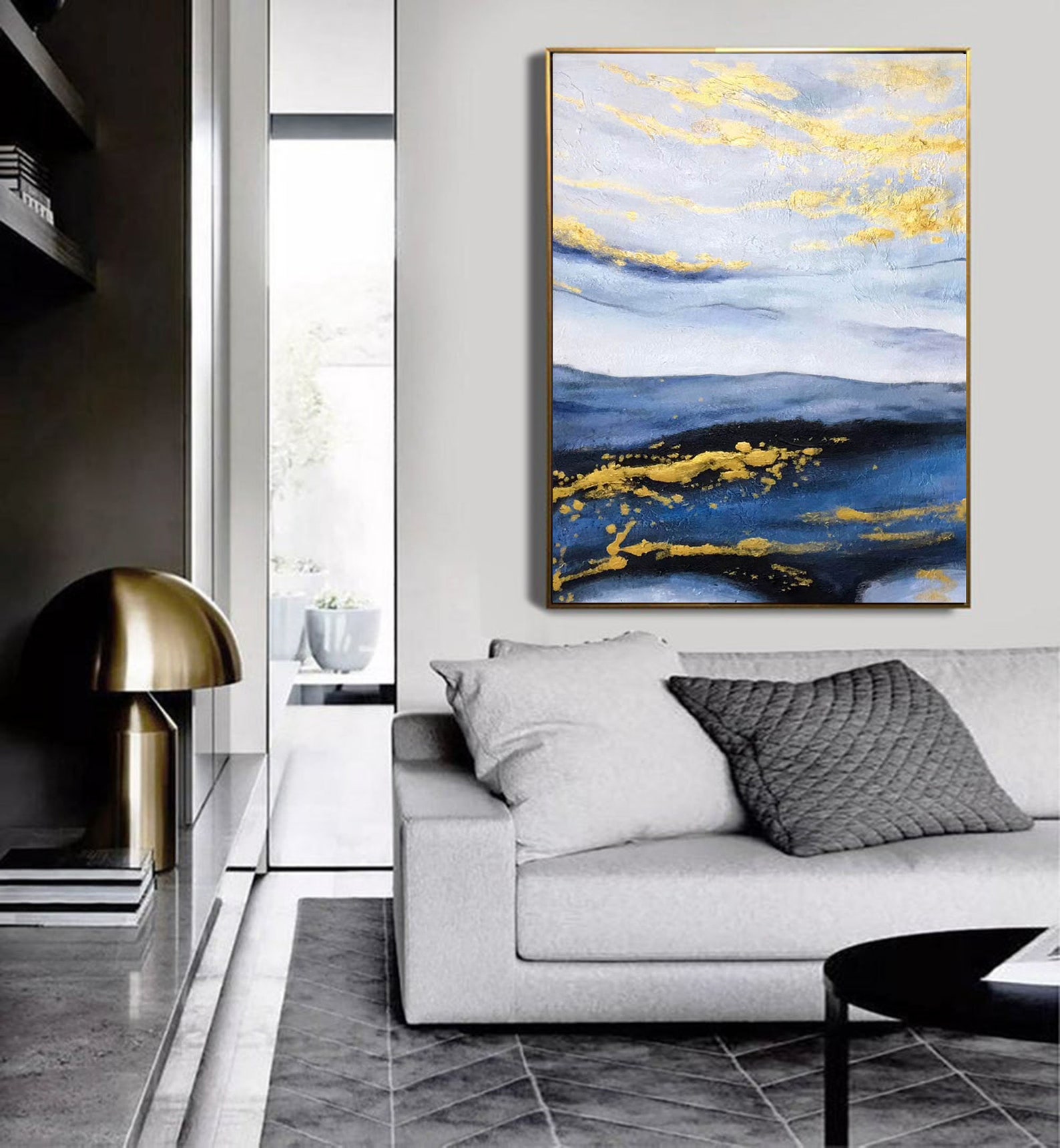 Blue Abstract Painting on Canvas Original Abstract Acrylic - Etsy