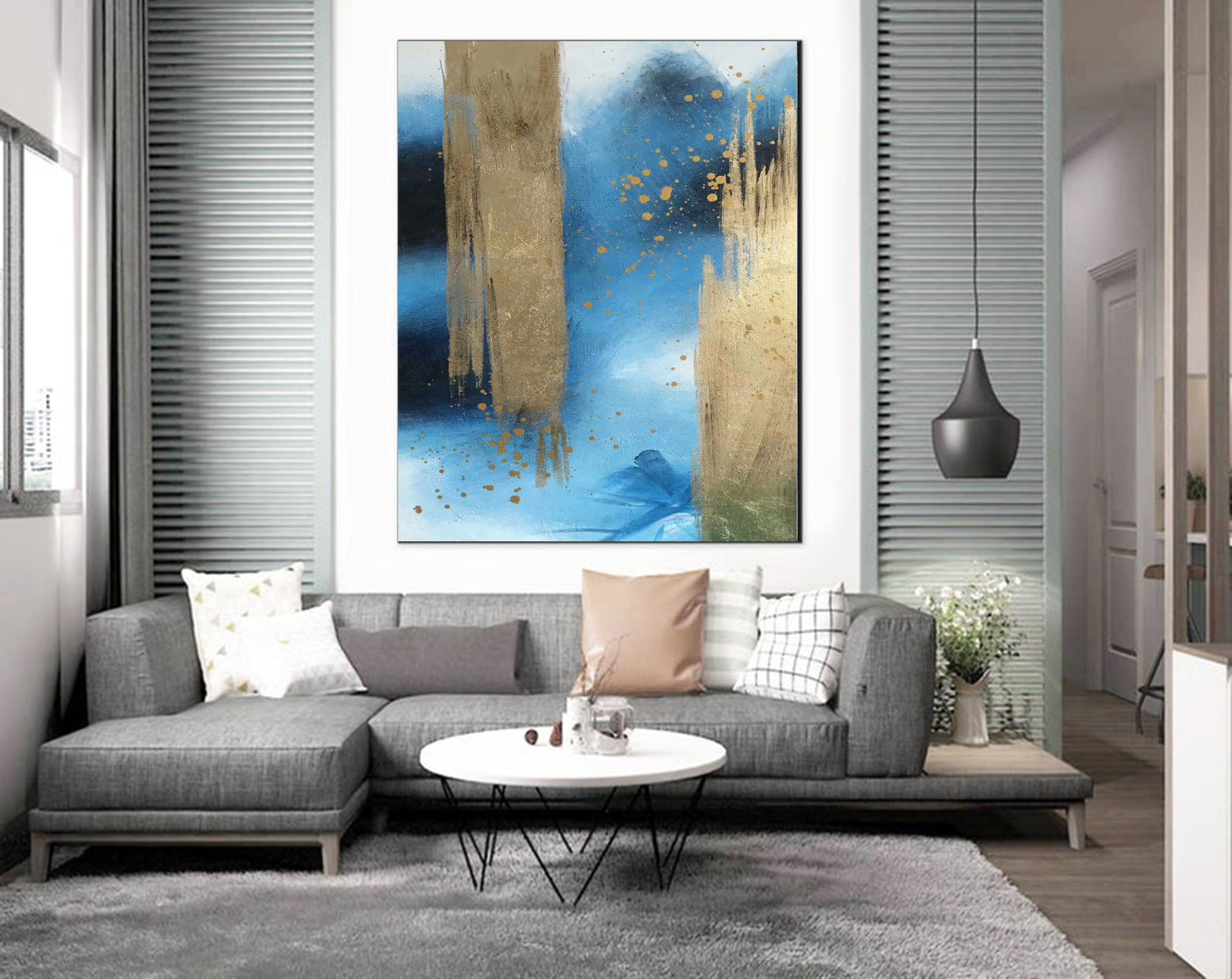 Large Abstract Painting, Framed Wall Art Abstract, Large Canvas Art ...