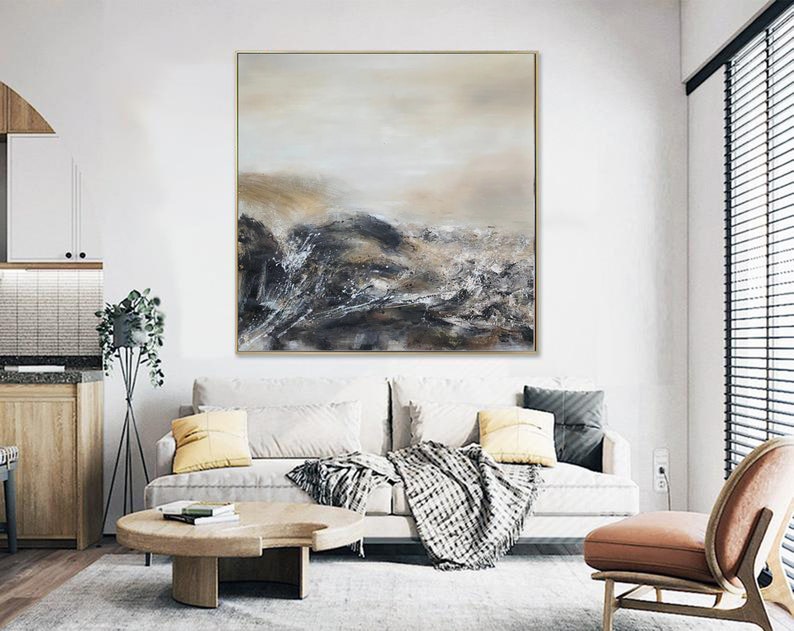 Large Abstract Painting Landscape, Original Canvas Art, Modern Abstract ...