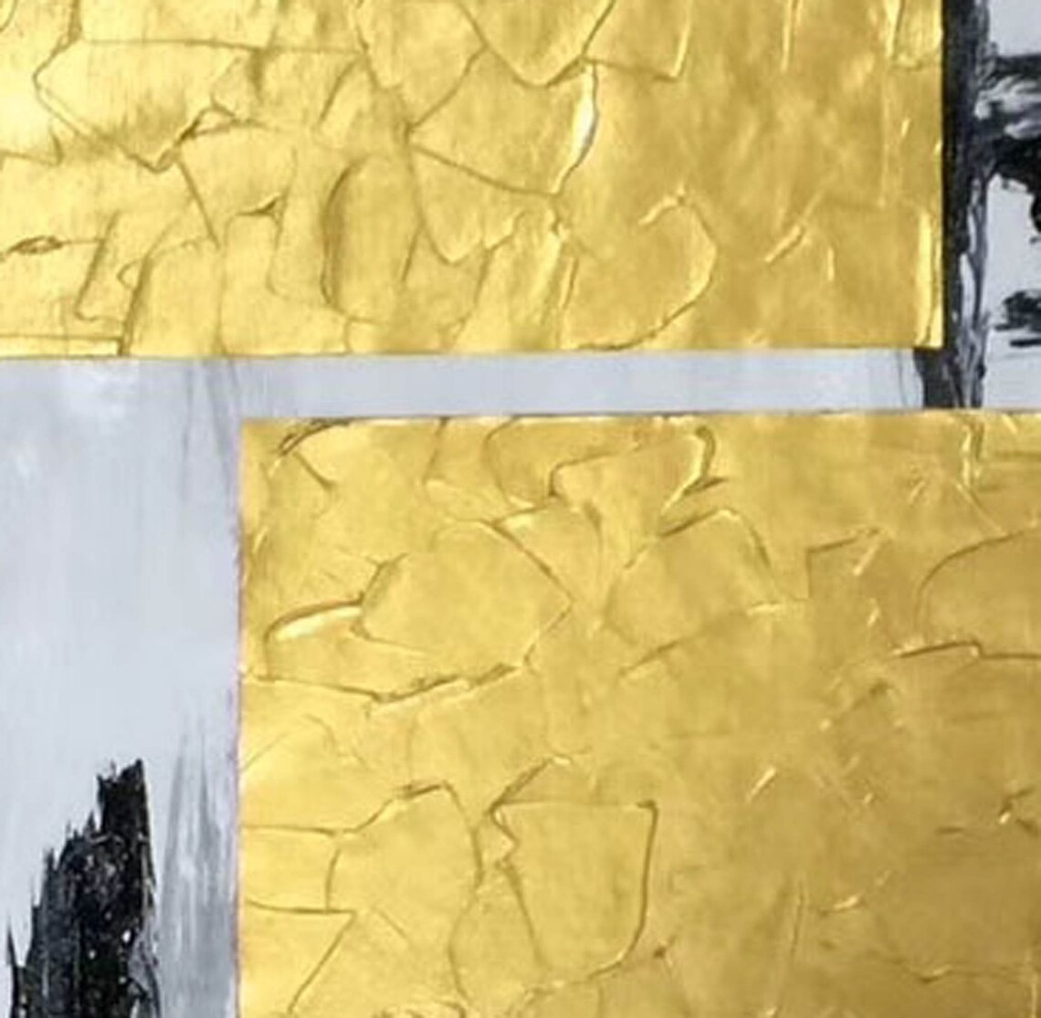 Extra Large Wall Art Abstract, Gold Painting on Canvas Original ...