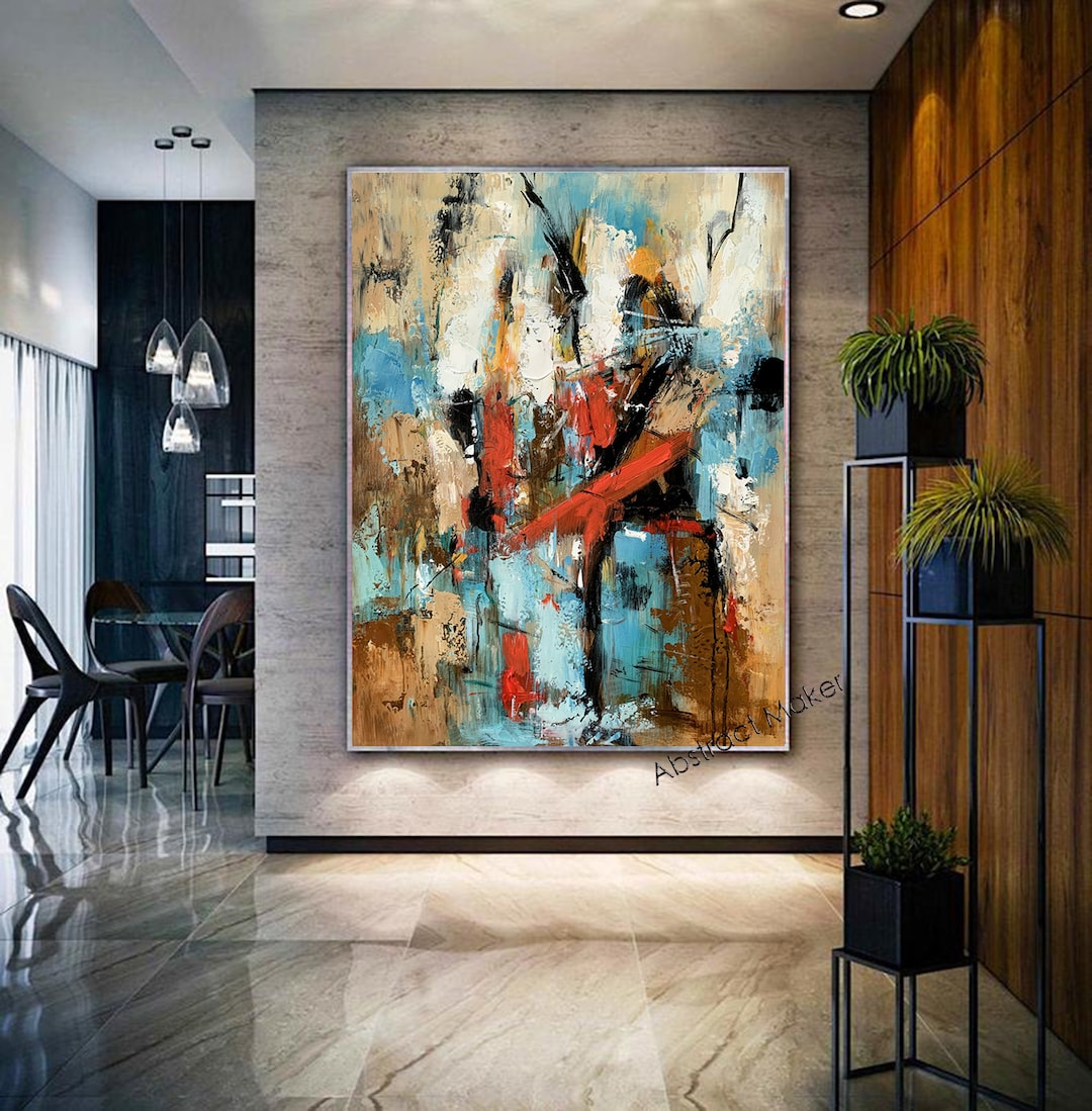 Original Abstract Painting on Canvas, Large Abstract Art, Living Room ...