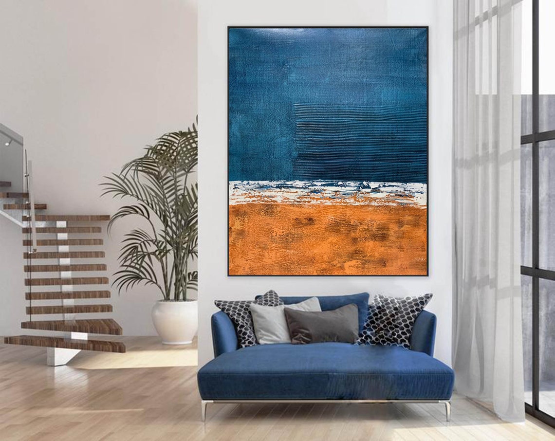 Modern Abstract Painting Canvas Textured Wall Art Extra - Etsy