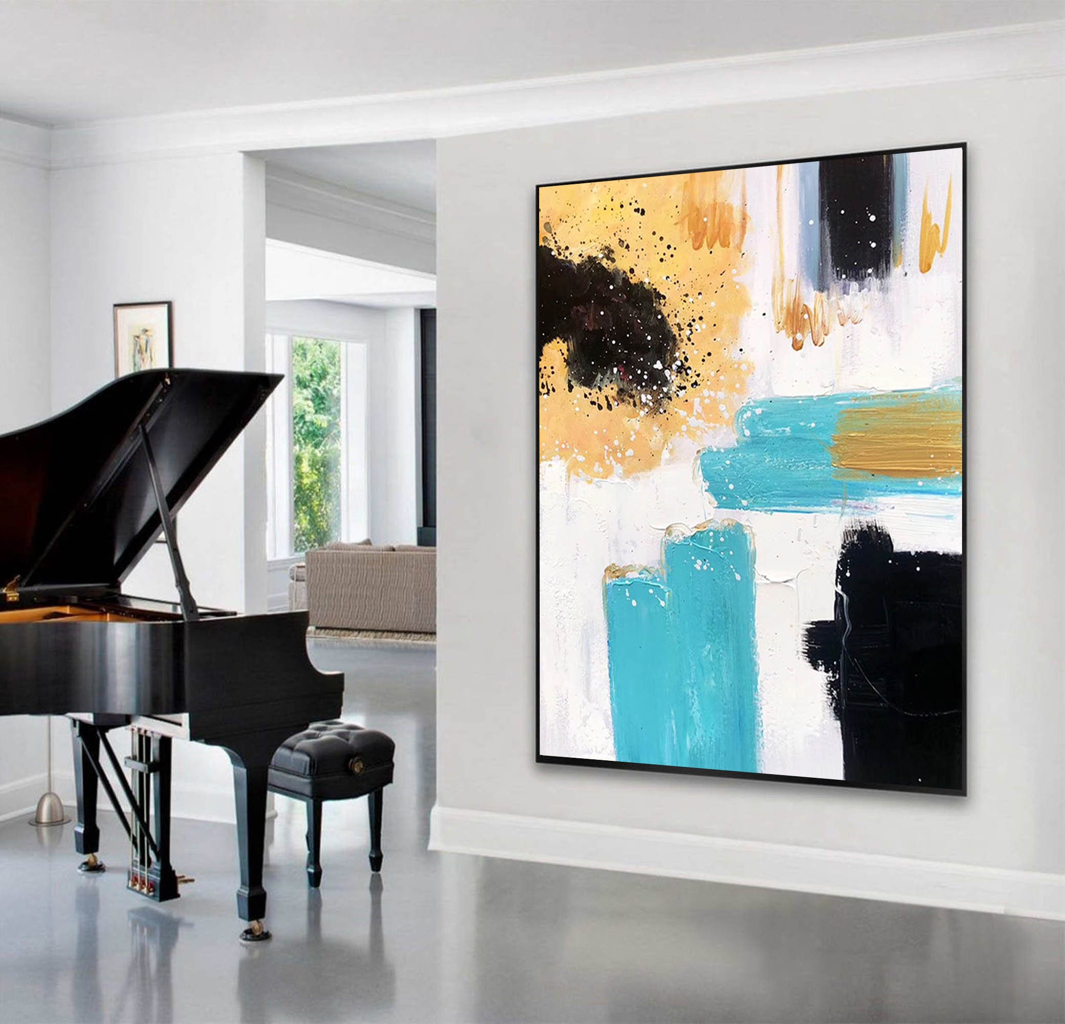 Large canvas wall art modern abstract painting oversized | Etsy