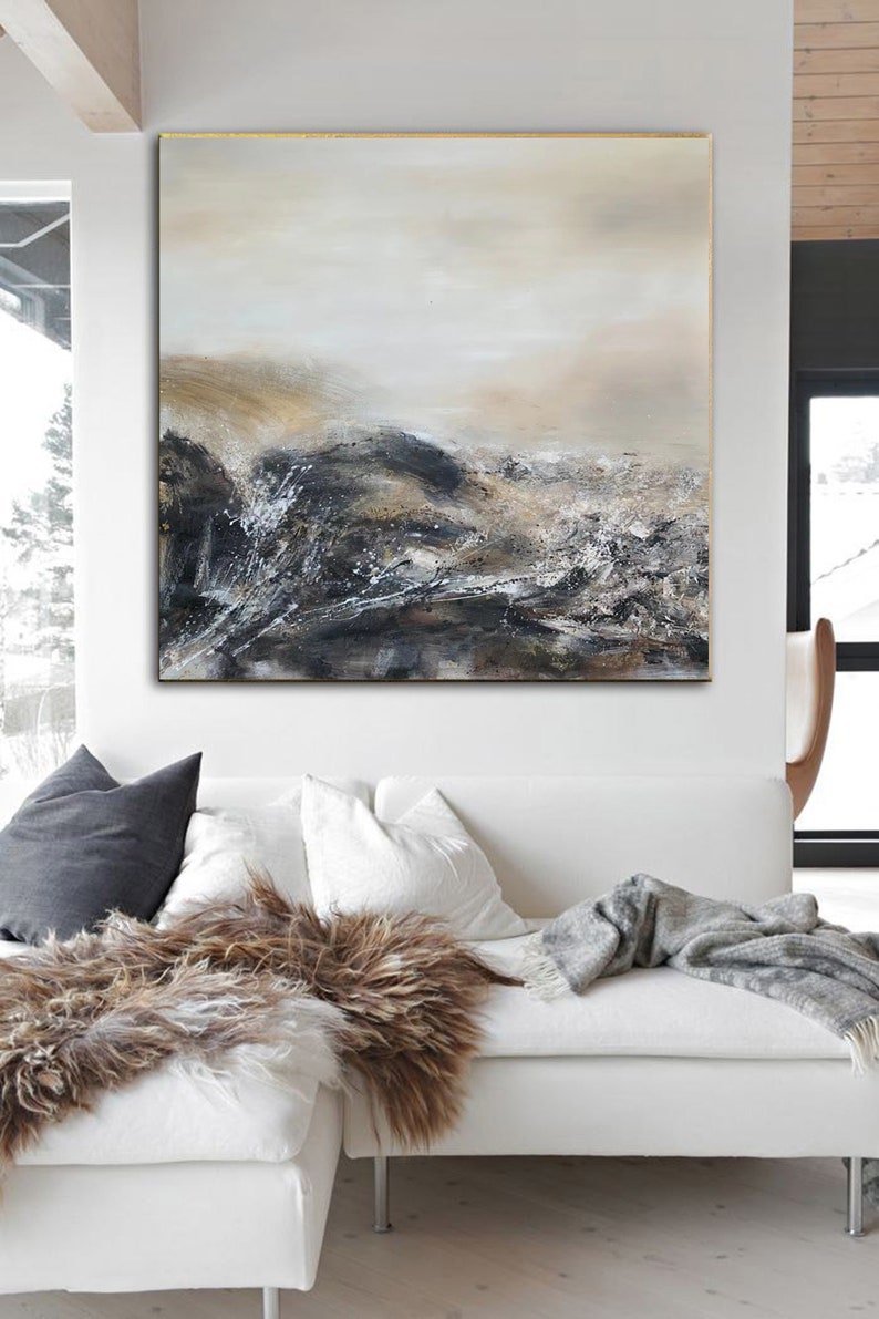 Large Abstract Painting Landscape, Original Canvas Art, Modern Abstract ...