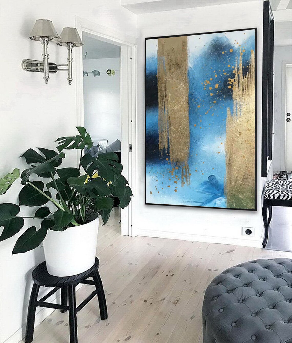 Large abstract painting framed wall art abstract large | Etsy