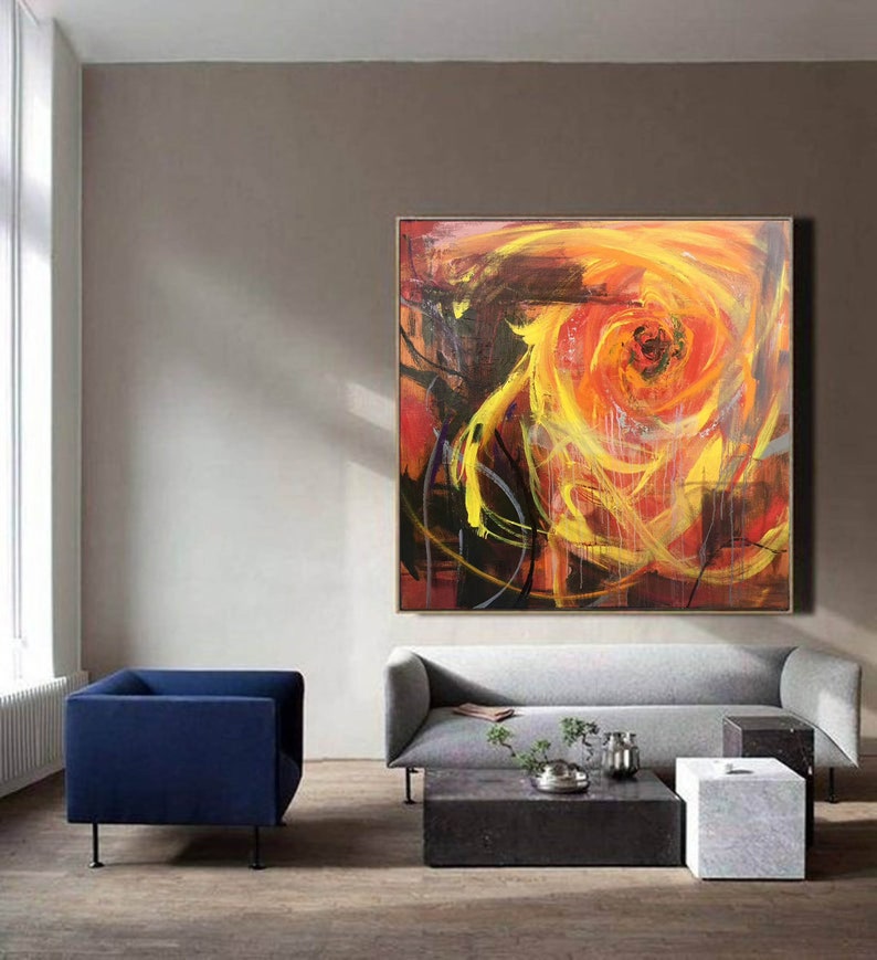 Flower Painting Abstract, Large Abstract Painting on Canvas, Large ...
