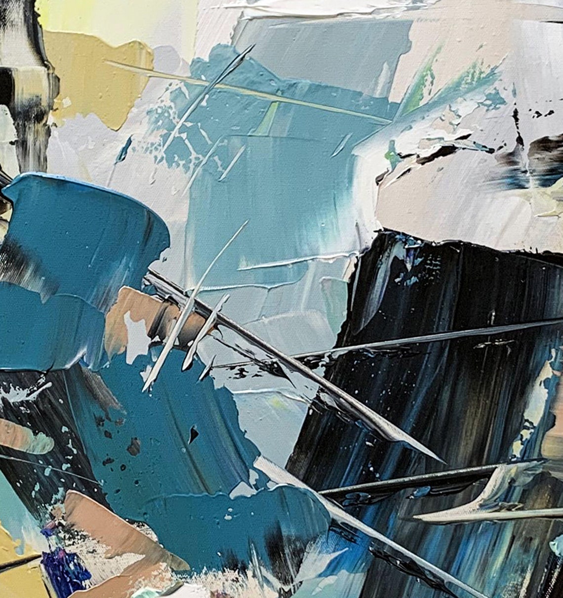 Large acrylic painting handmade modern abstract painting | Etsy