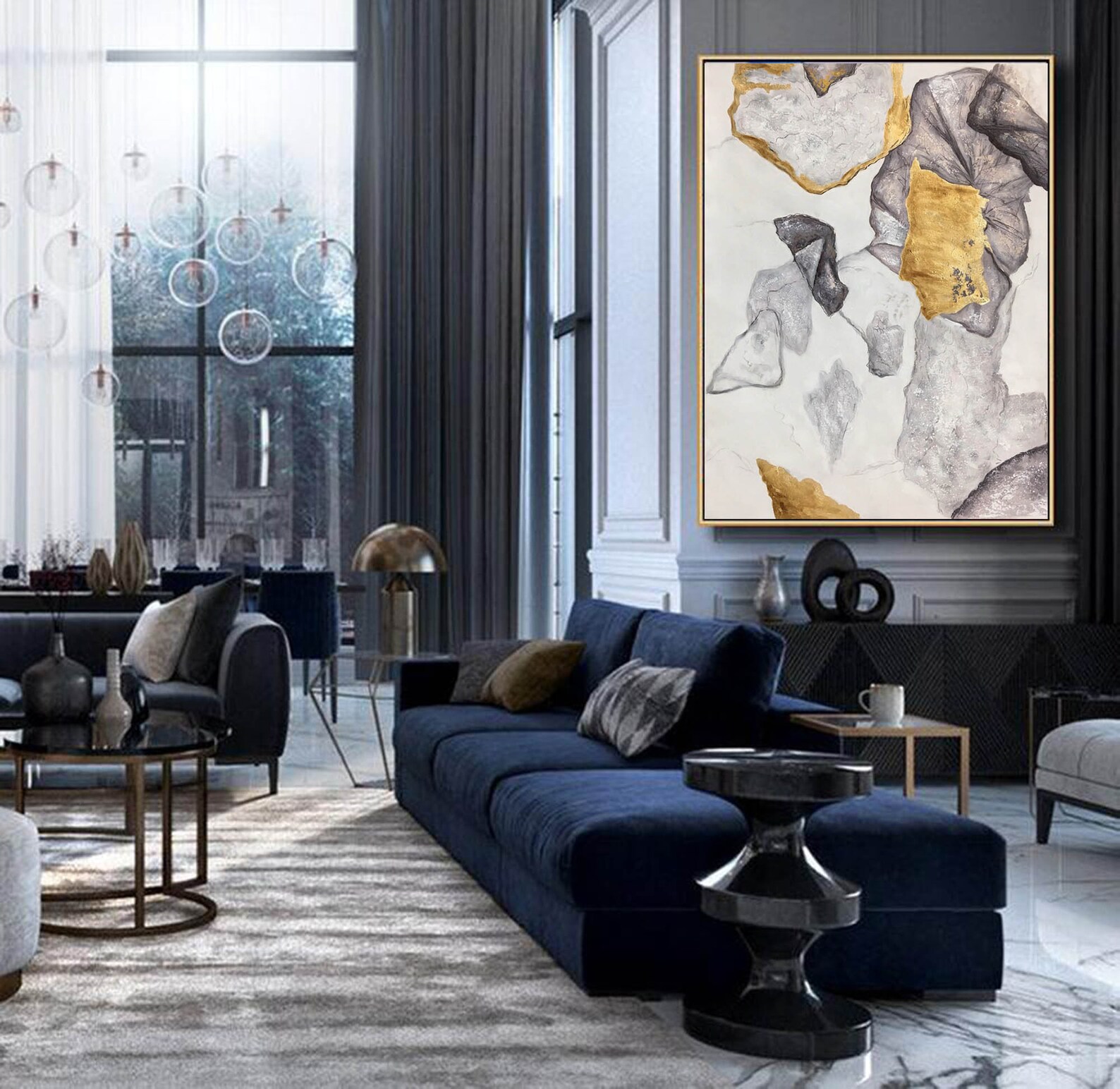 Large abstract wall art modern abstract painting large | Etsy