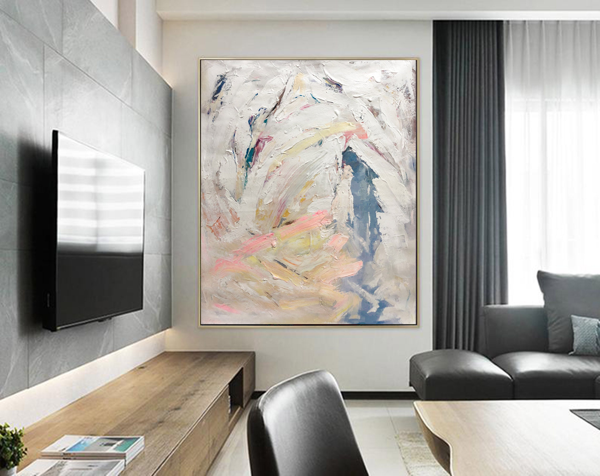 Large abstract canvas art modern abstract paintings on canvas | Etsy