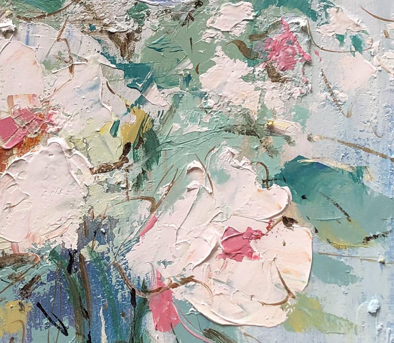 Extra Large Wall Art Abstract, Floral Painting on Canvas, Original ...