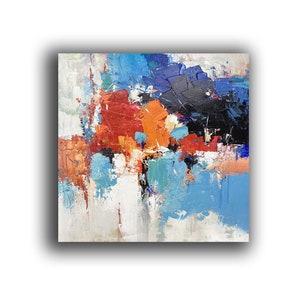 Large Abstract Painting Original Canvas, Colorful Abstract Painting ...