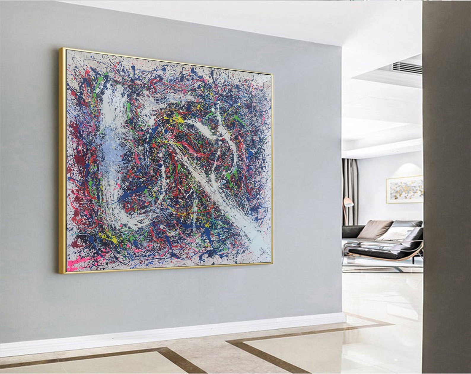 Original Abstract Painting on Canvas Jackson Pollock Oil - Etsy