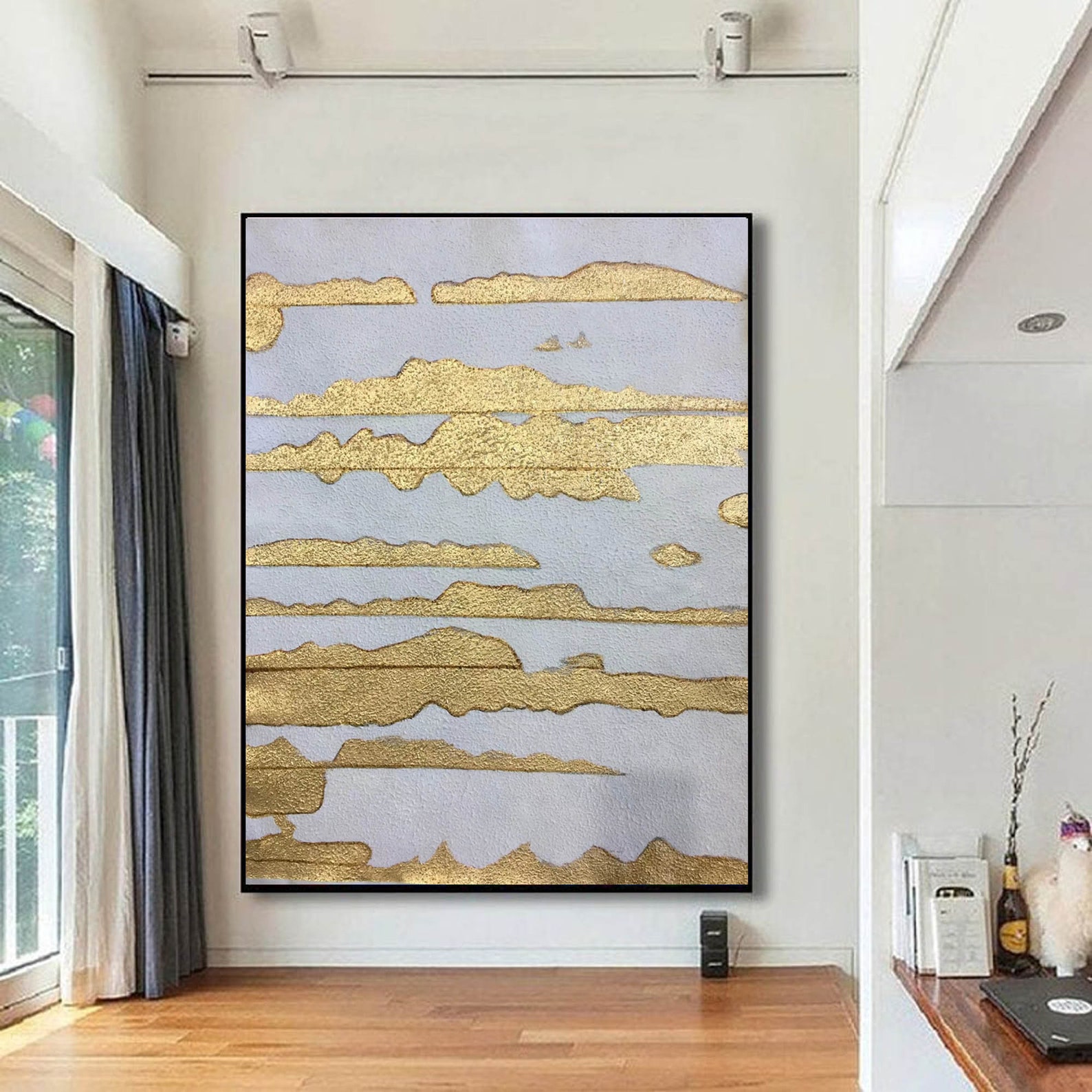 Modern Abstract Painting Gold Painting Hand Painted Large | Etsy