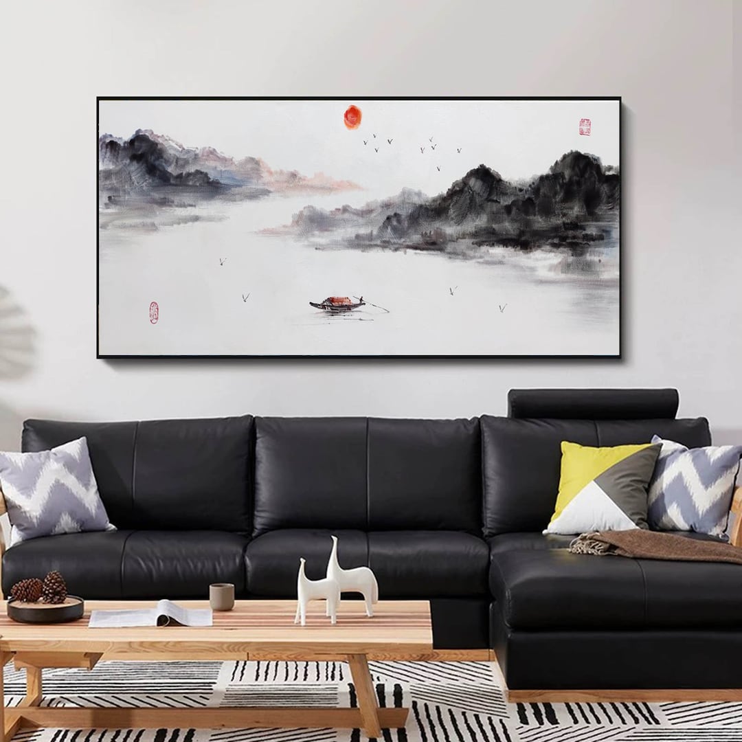 Extra Large Wall Art Landscape, Abstract Painting Original Large ...