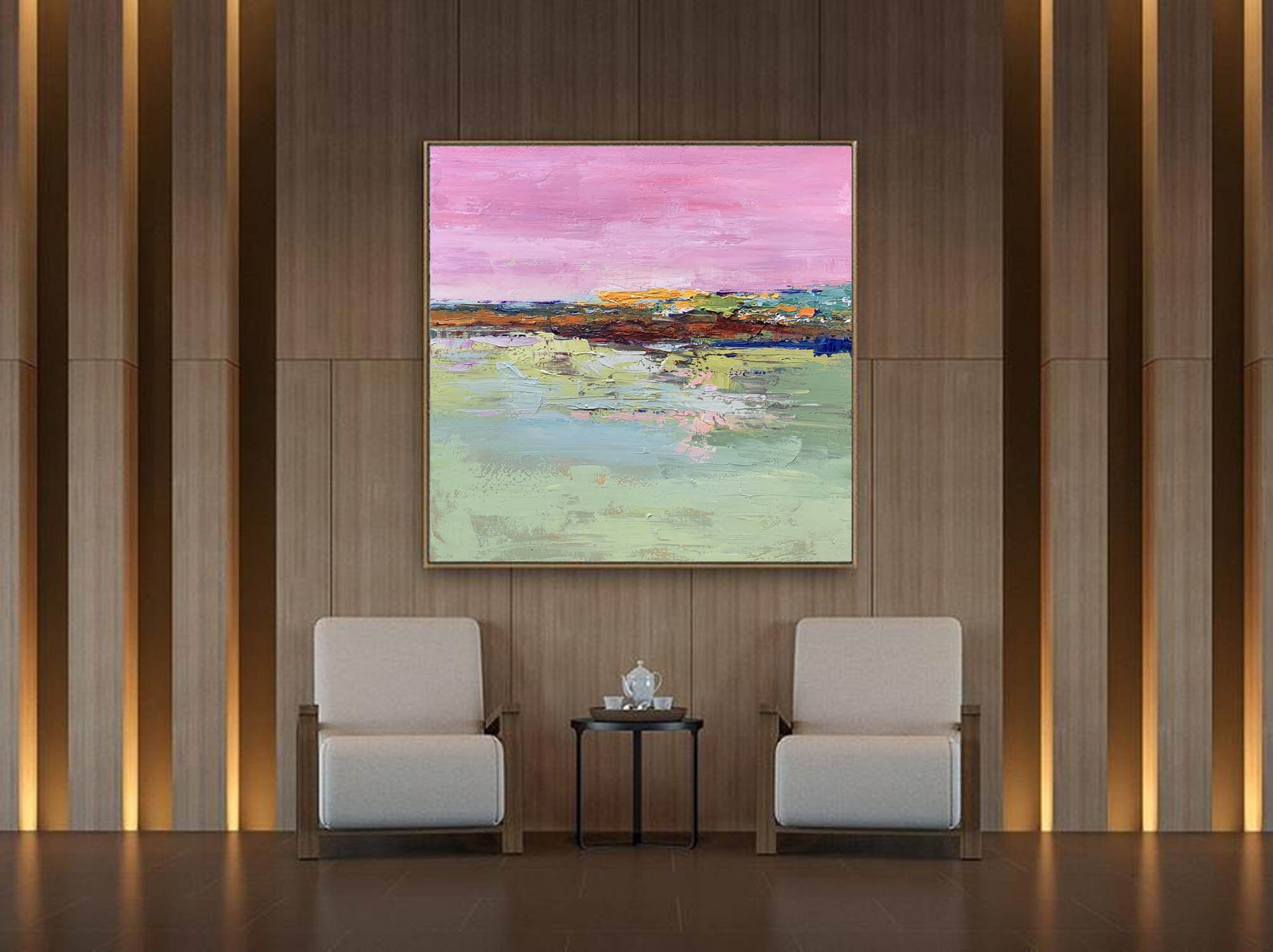 Sunset Painting Original Abstract Canvas Art Modern Abstract | Etsy