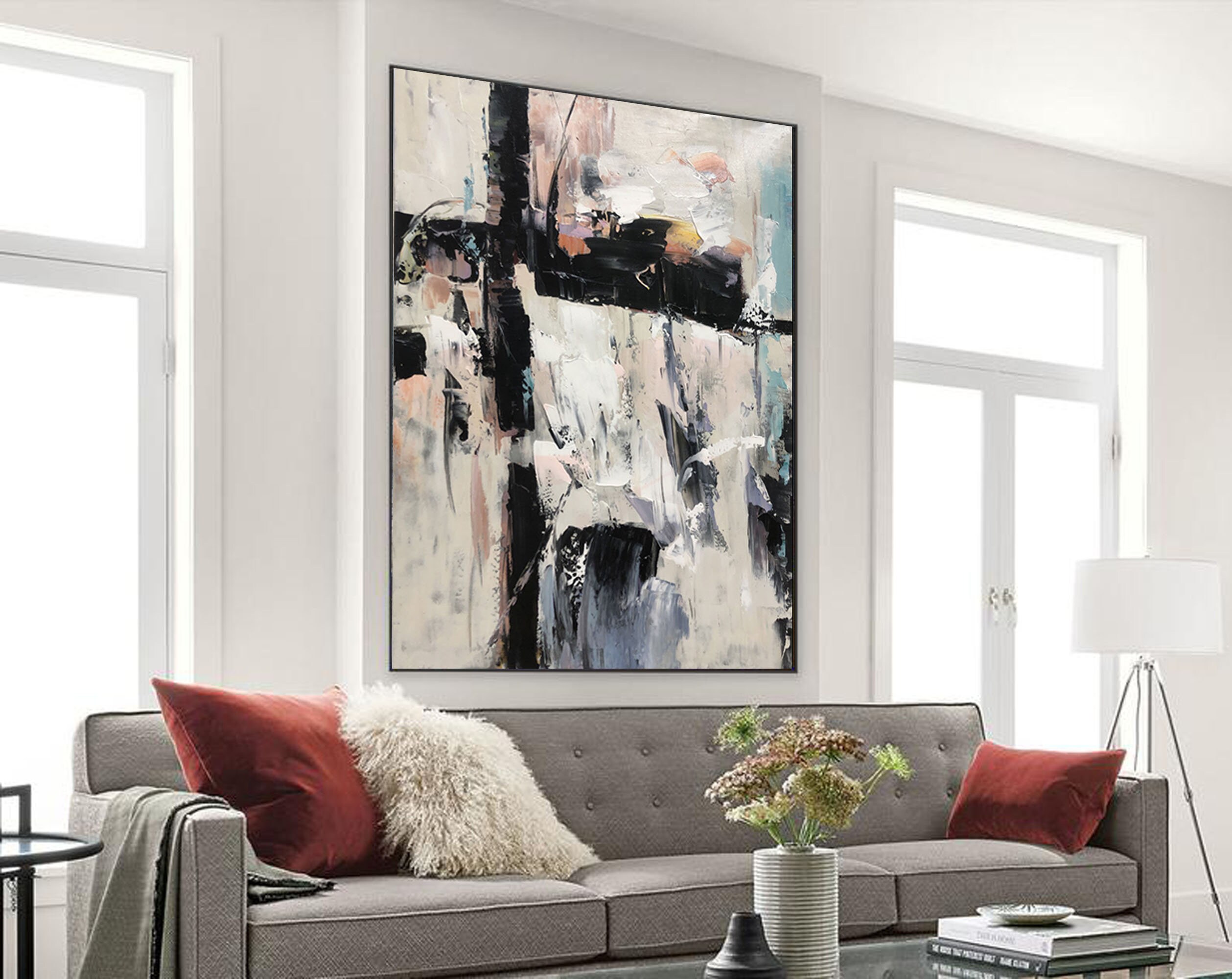Large abstract paintinglarge abstract canvas artoversized | Etsy
