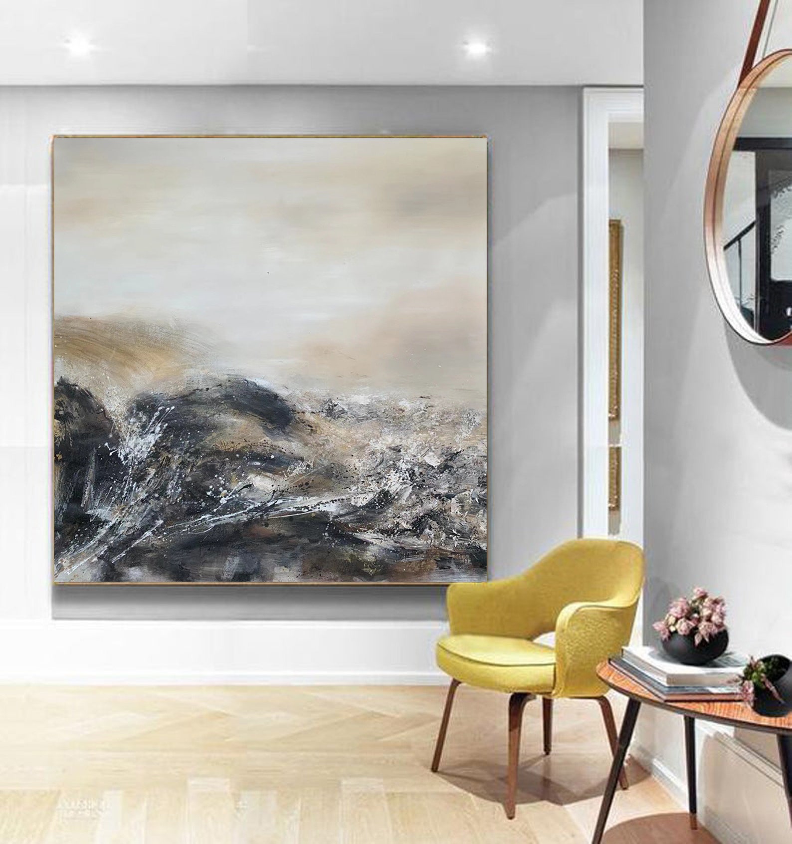 Large Abstract Painting Landscape, Original Canvas Art, Modern Abstract ...