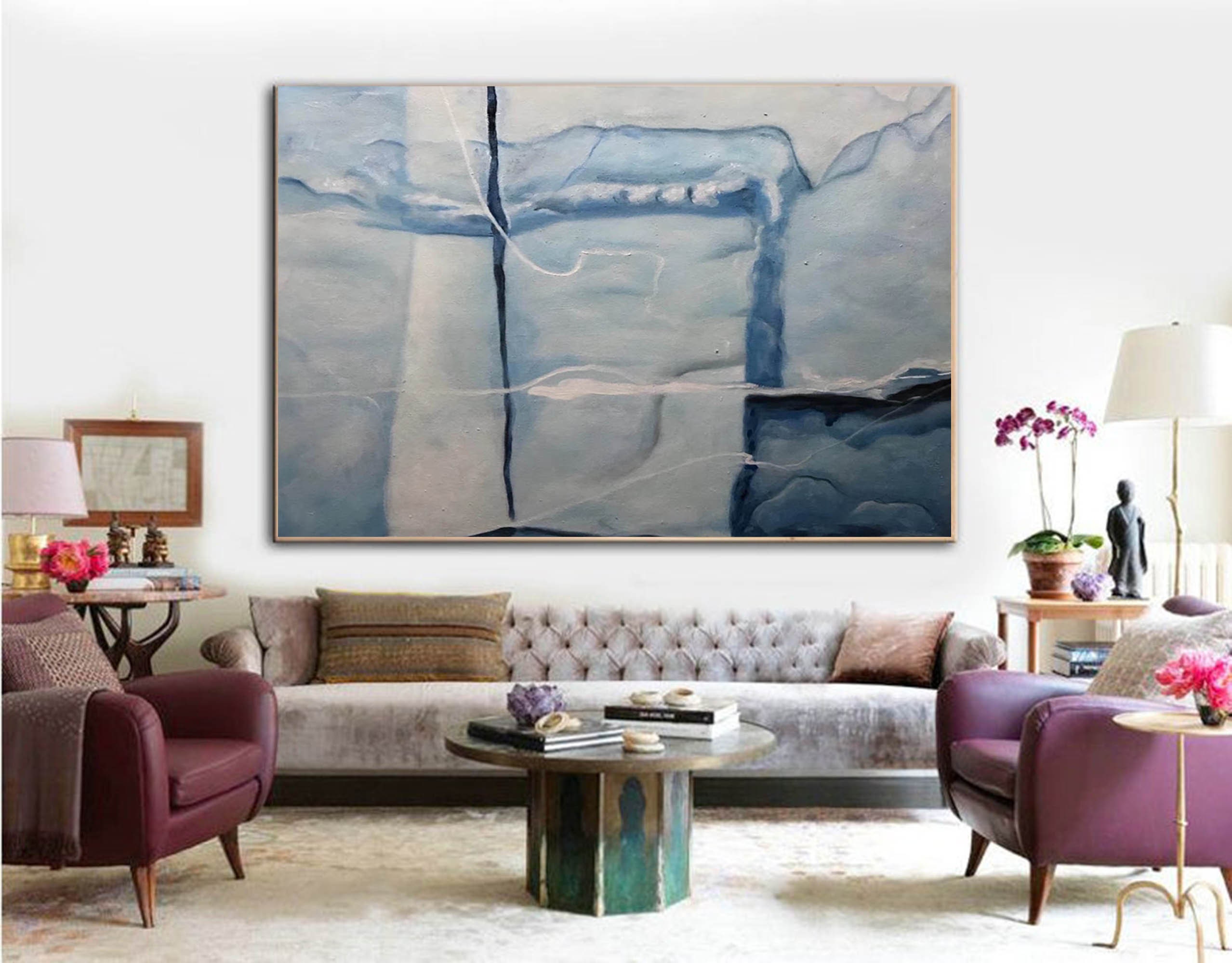 Modern Abstract Painting, Large Abstract Canvas Wall Art, Extra Large ...