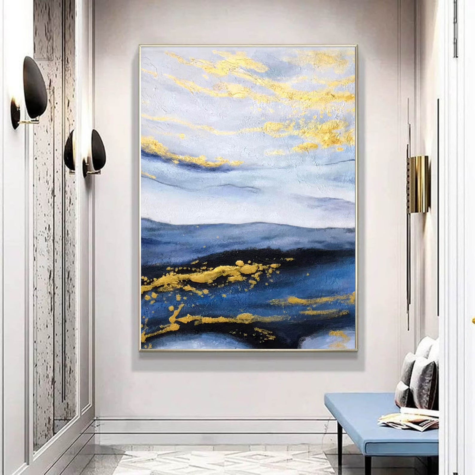 Blue Abstract Painting on Canvas Original Abstract Acrylic - Etsy