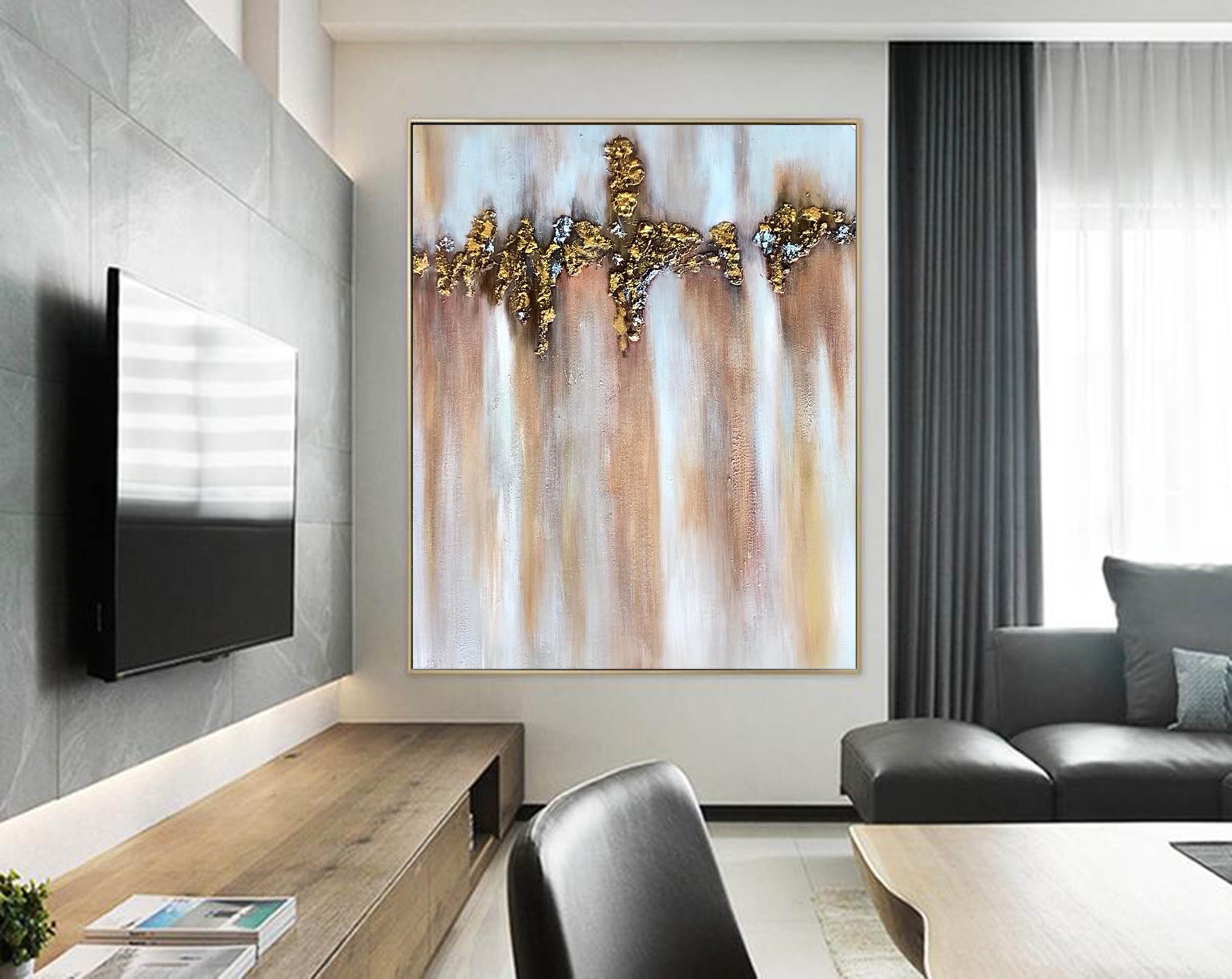 Large Abstract Painting Original, Abstract Canvas Art, Oversized Wall ...